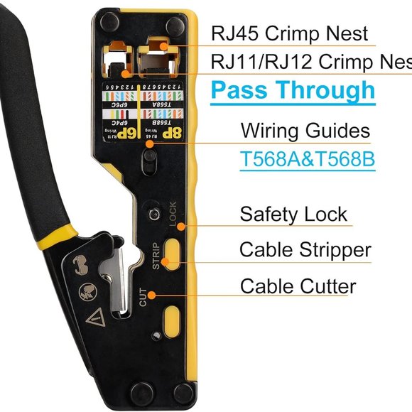 Solsop | Other | Solsop Pass Through Rj45 Crimp Tool Kit Ethernet ...